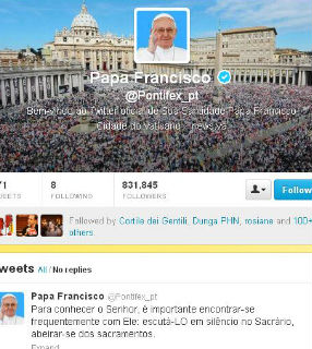 Conta do Papa no Twitter está perto de 10 milhões de seguidores - Notícias