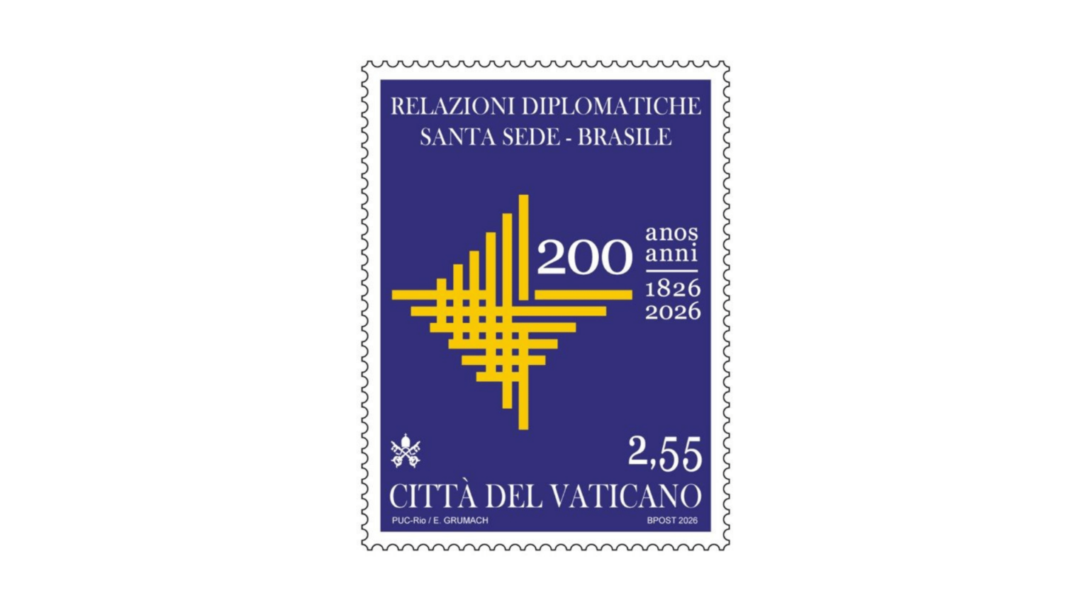 200 anos de relações Brasil-Santa Sé: Vaticano apresenta selo celebrativo