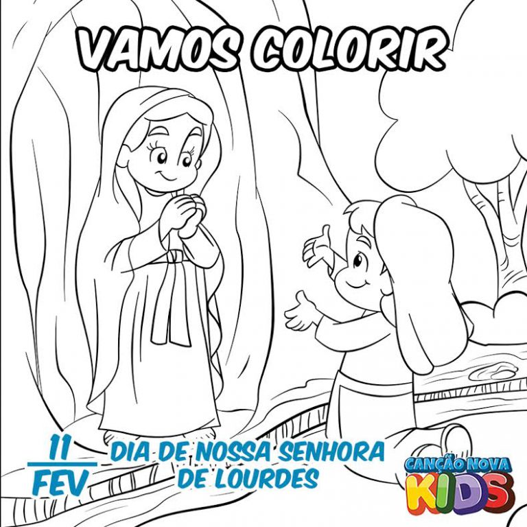 Colorir de Nossa Senhora de Lourdes - Canção Nova Kids Colorir de Nossa Senhora de Lourdes - Canção Nova Kids